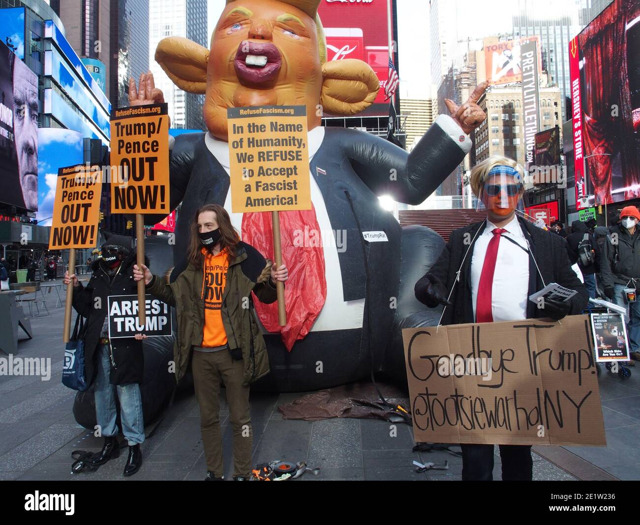 January 9, 2021, New York, New York, USA: New York City, Trump Pence ...