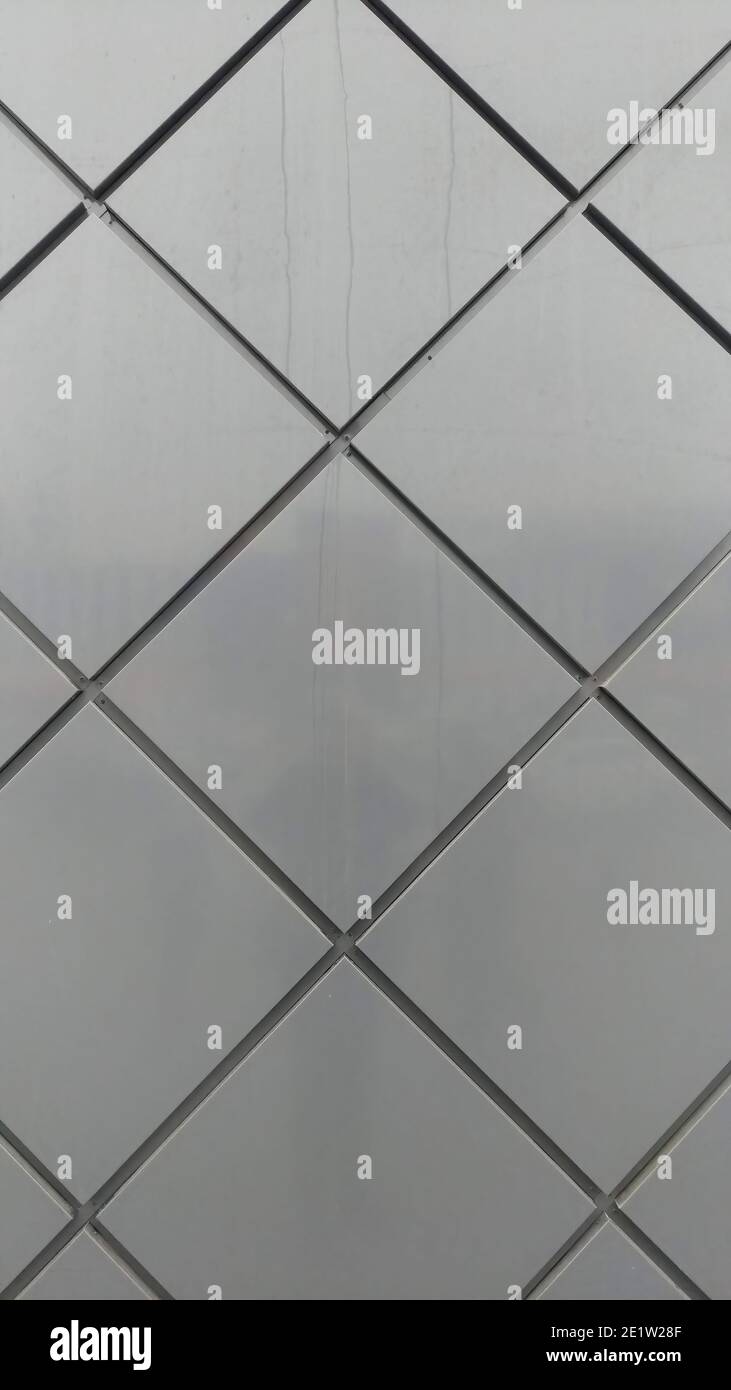 The exterior of the building - cladding with metal diamond sheets Stock ...