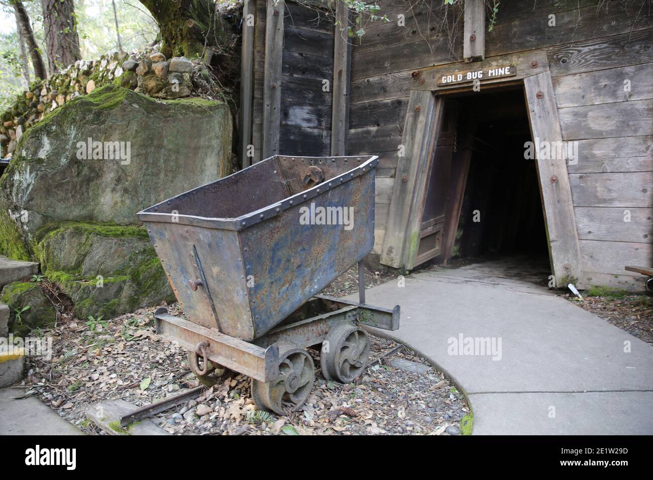 March 15, 2017, Placerville, California, USA: historical mining cart ...