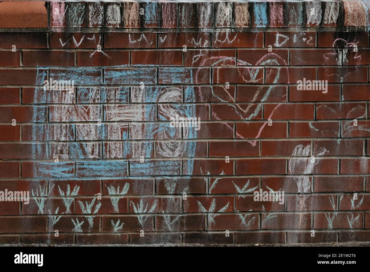 NHS appreciation chalk drawings seen on the garden walls.Thanking the ...