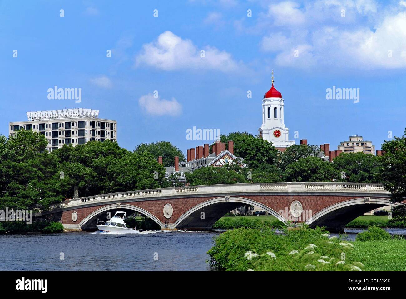 Harvard University, general view of campus from across the river Stock ...
