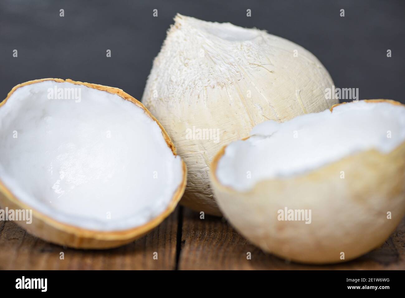 Coconut half overhead hi-res stock photography and images - Alamy