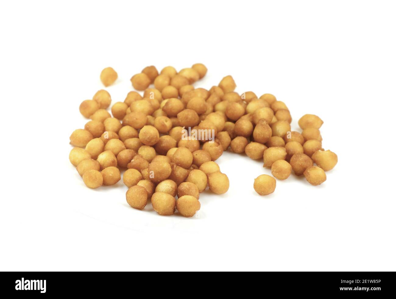 Fried batter pearls isolated on white. Crispy pearls. A soup topping ...