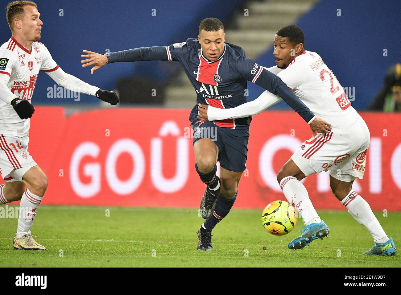 Kylian Mbappe of Paris Saint-Germain in action during the Ligue 1 match ...