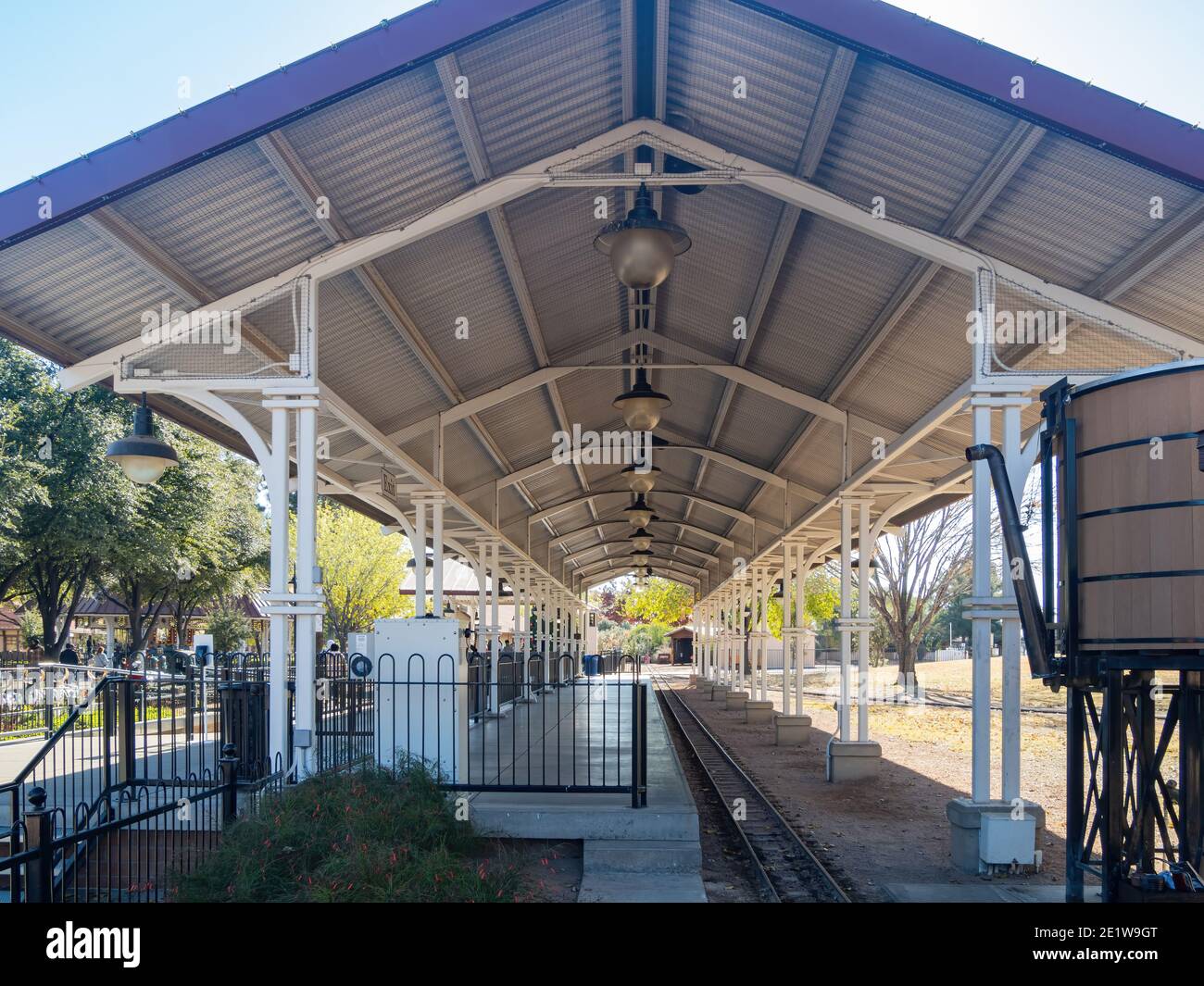 Sunny view of the McCormick-Stillman Railroad Park at Phoenix, Arizona ...