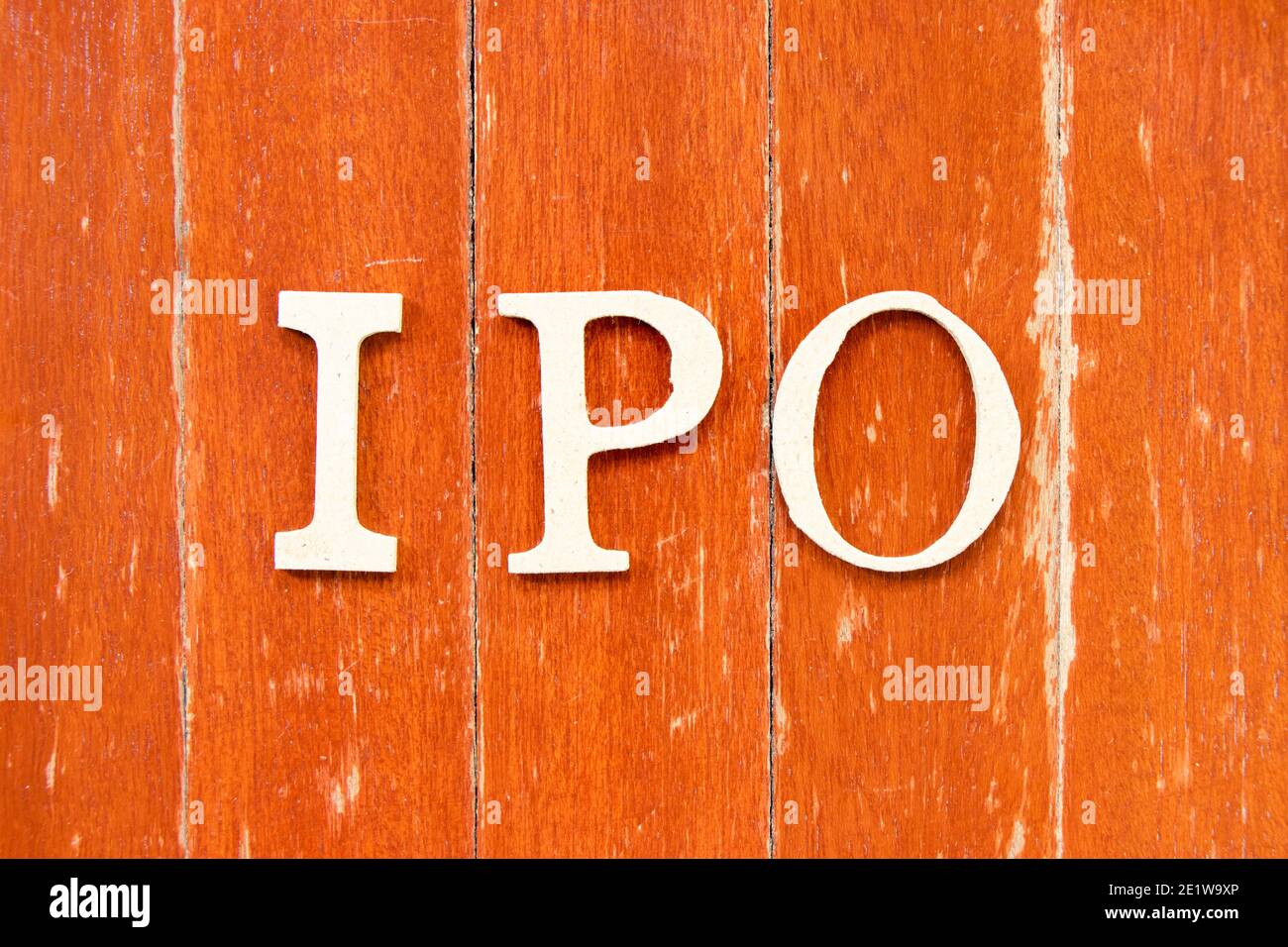 Alphabet letter in word IPO (Abbreviation of Initial Public Offering ...