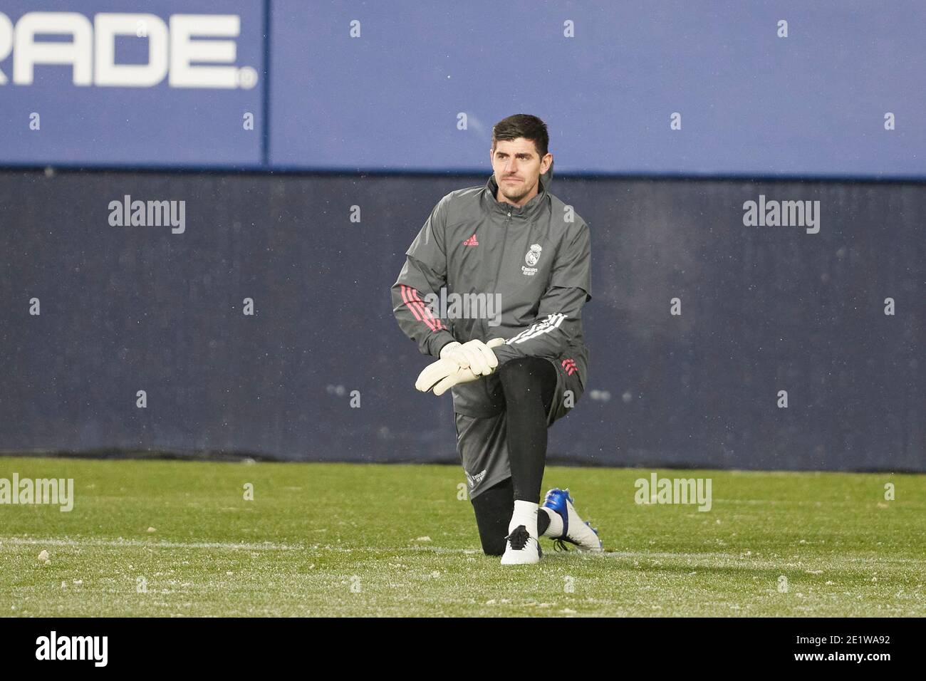 Thibaut Courtois (goalkeeper; Real Madrid) seen before the Spanish ...