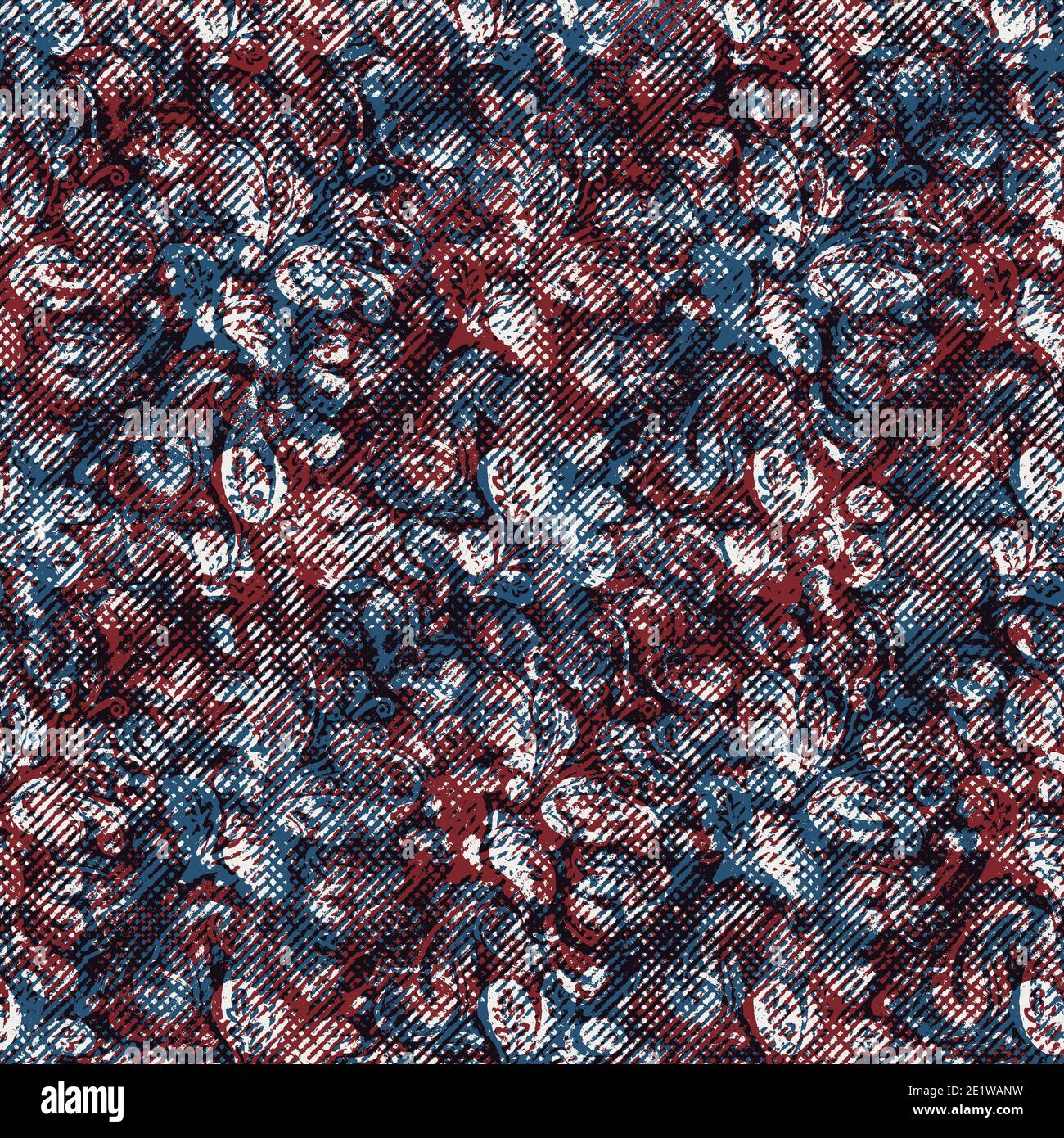 Seamless abstract pattern in red blue black white Stock Photo - Alamy