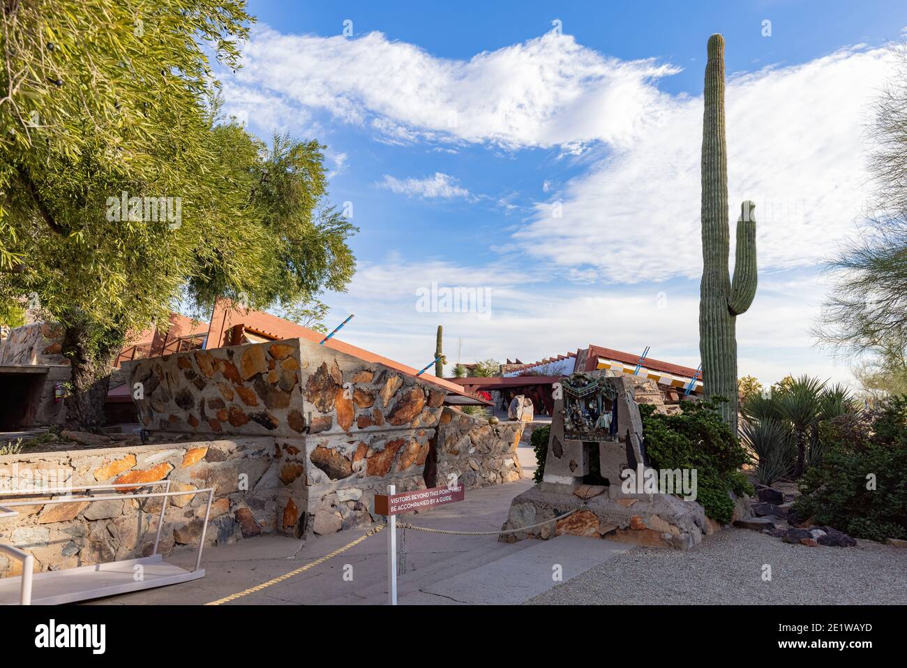 Phoneix, JAN 2, 2021 - Entrance of the famous Taliesin West World ...