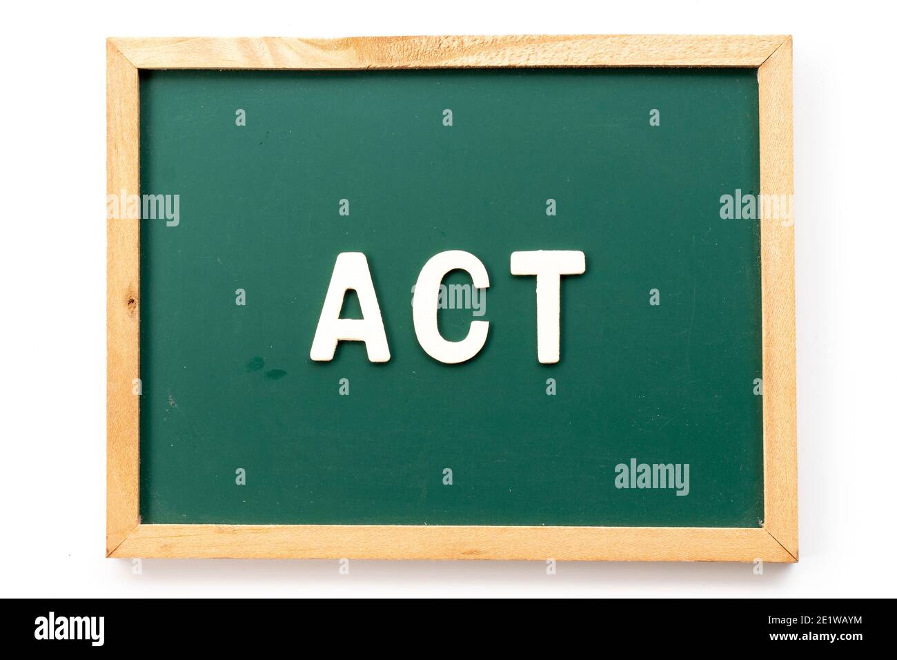 Alphabet letter in word act in blackboard on white background Stock ...