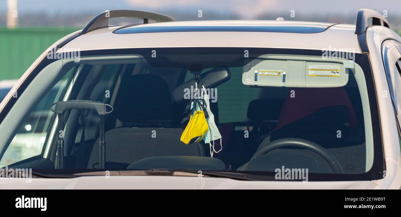 Face masks hanging hi-res stock photography and images - Alamy