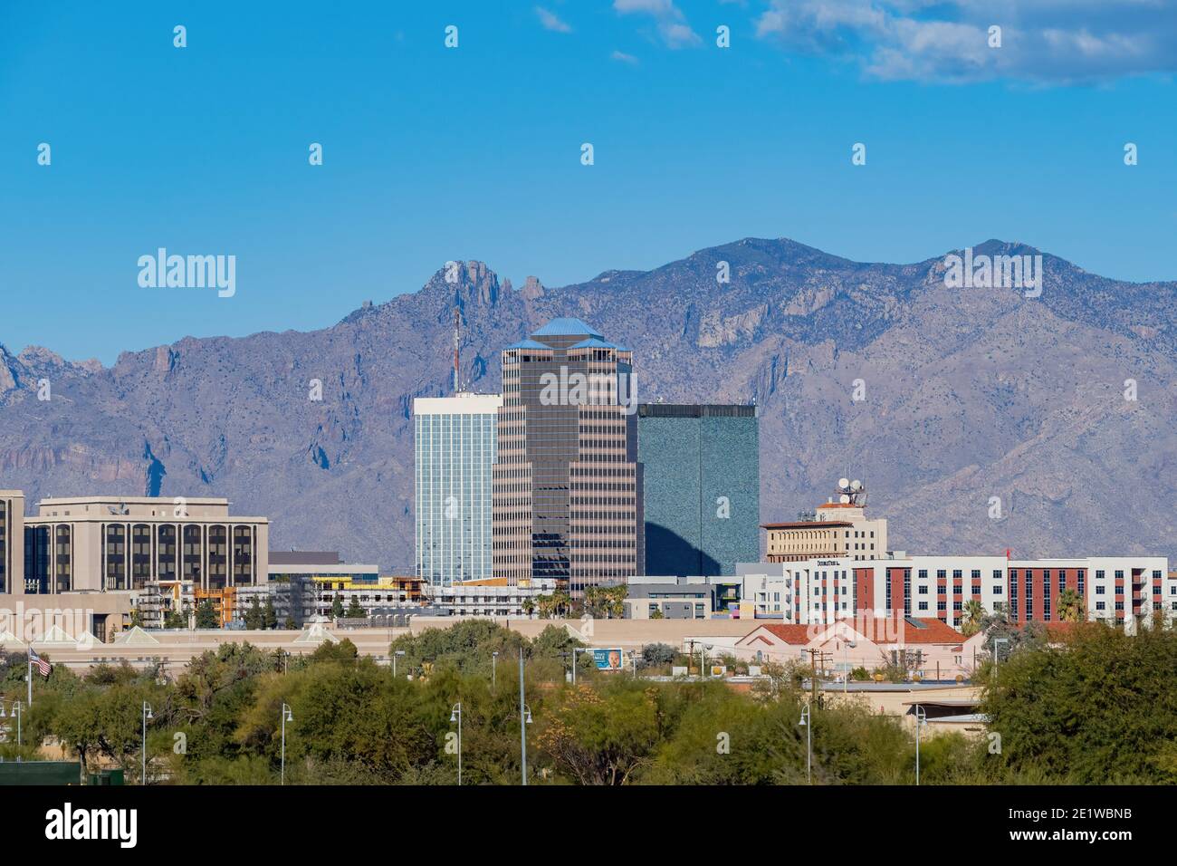 Phoenix, JAN 1, 2021 - Sunny scene cityscape from the highway 10 Stock ...