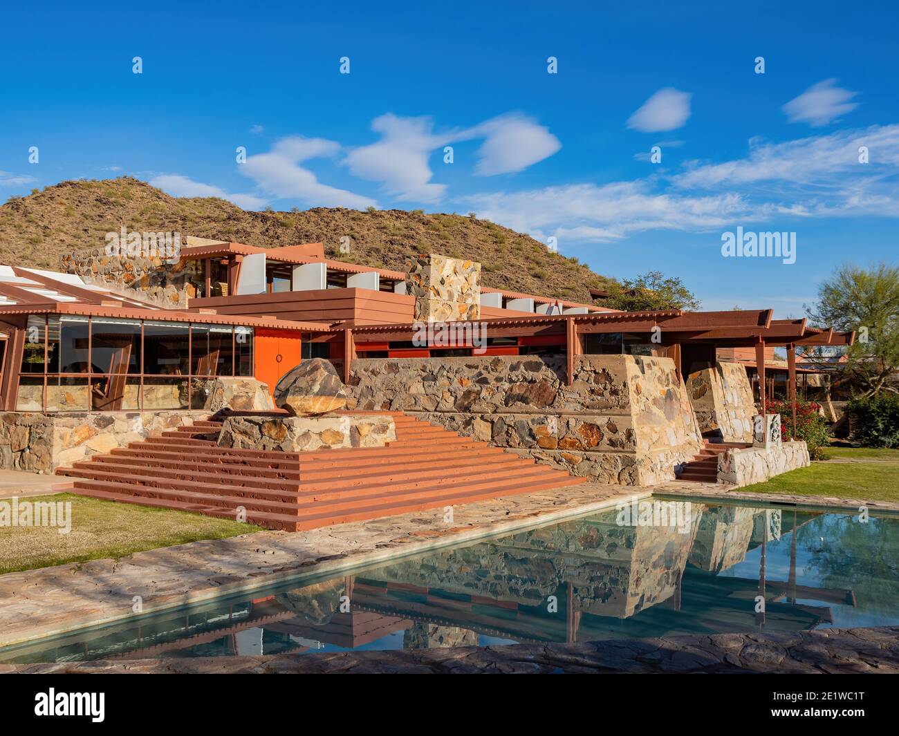 Phoneix, JAN 2, 2021 - Exterior view of the famous Taliesin West World ...