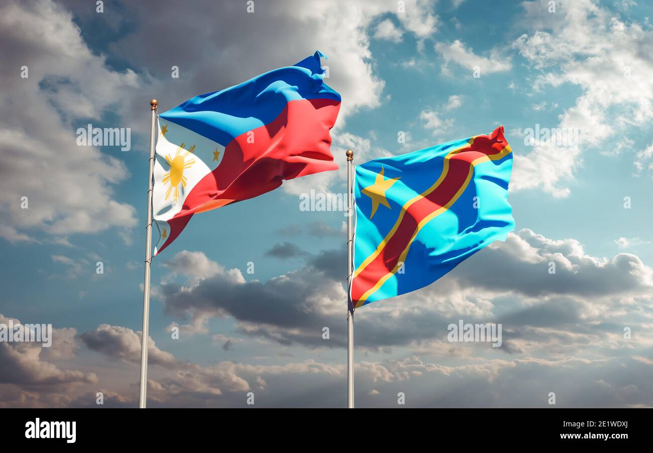 Flags of DR Congo and DR Congo Stock Photo - Alamy