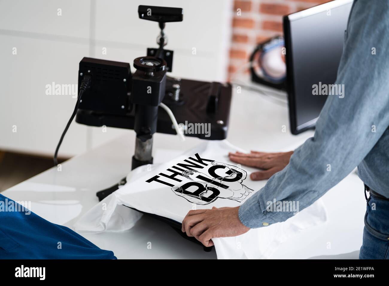 Heat Transfer T Shirt Printing. Tshirt Merchandise Stock Photo - Alamy