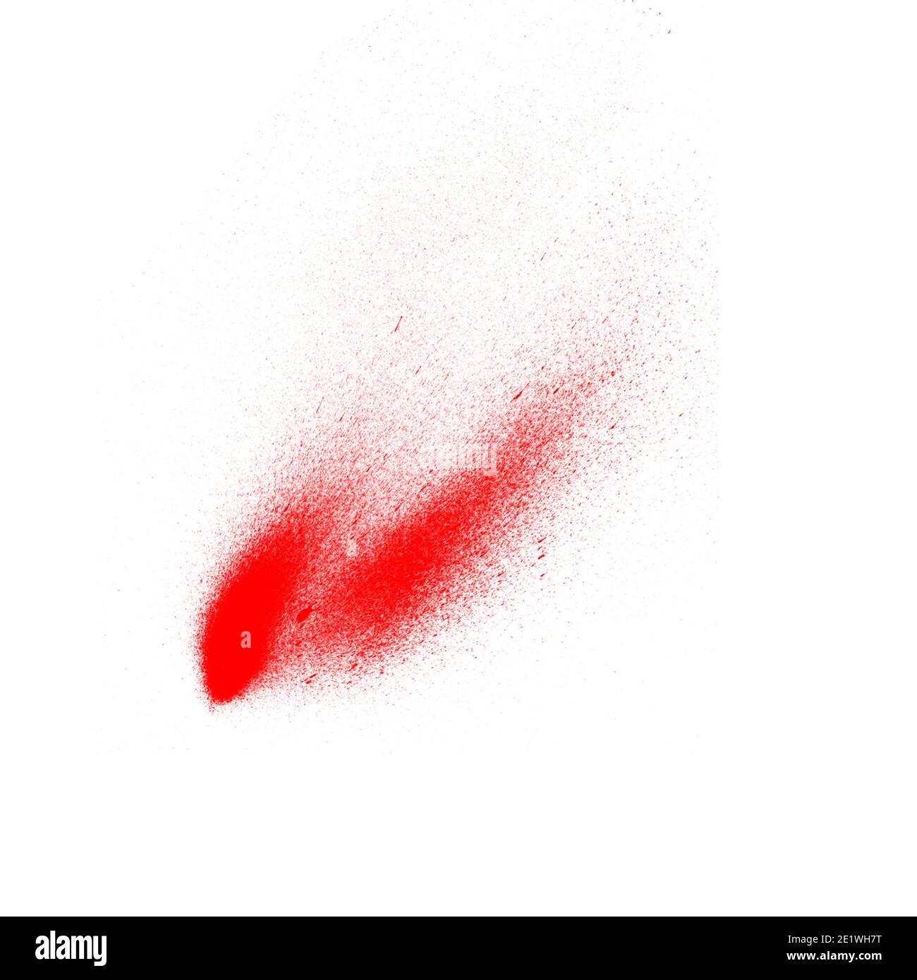 Abstract red watercolor splash with drops isolated on white background ...