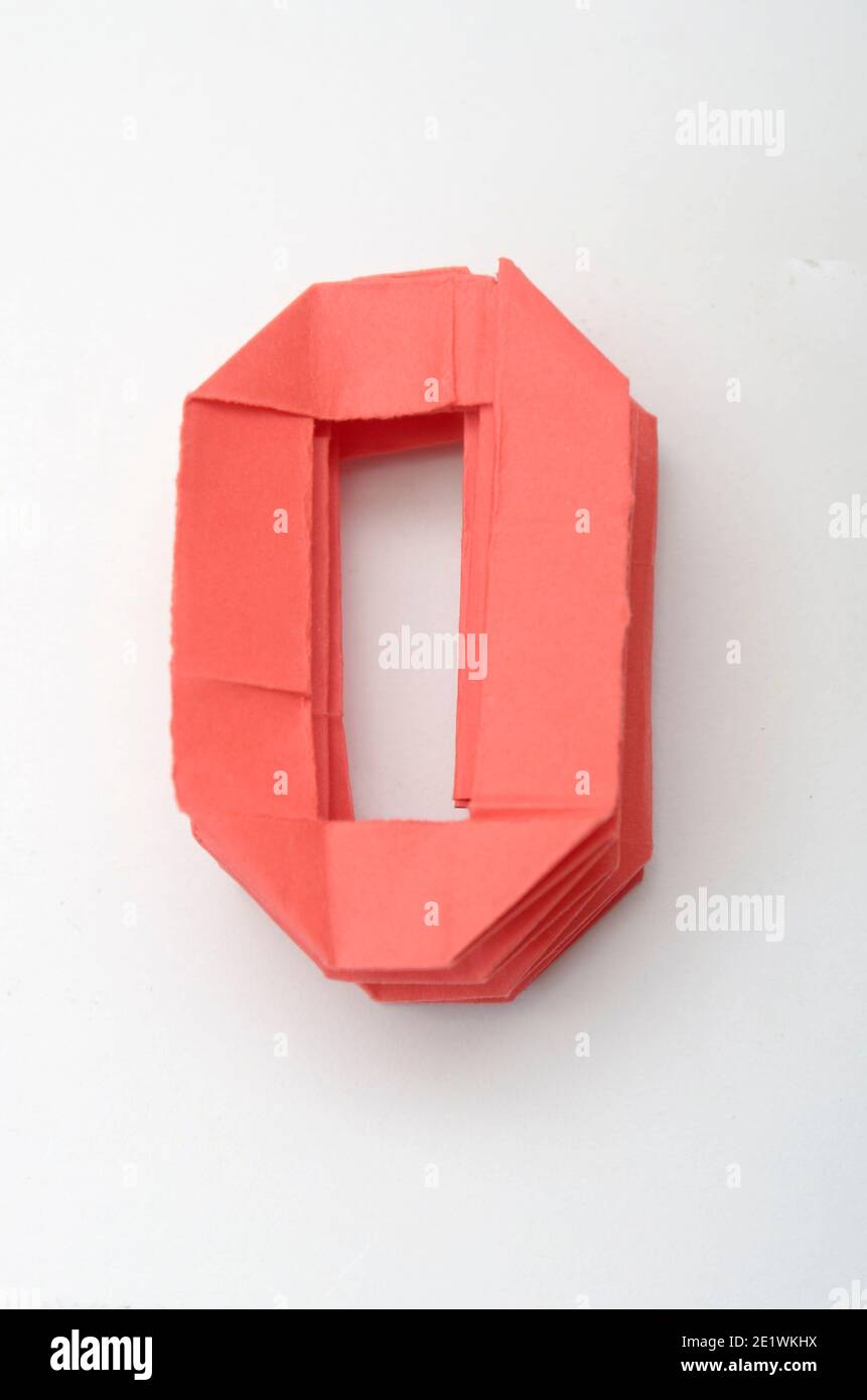 Origami, creative art paper, number, nul, zero Stock Photo - Alamy