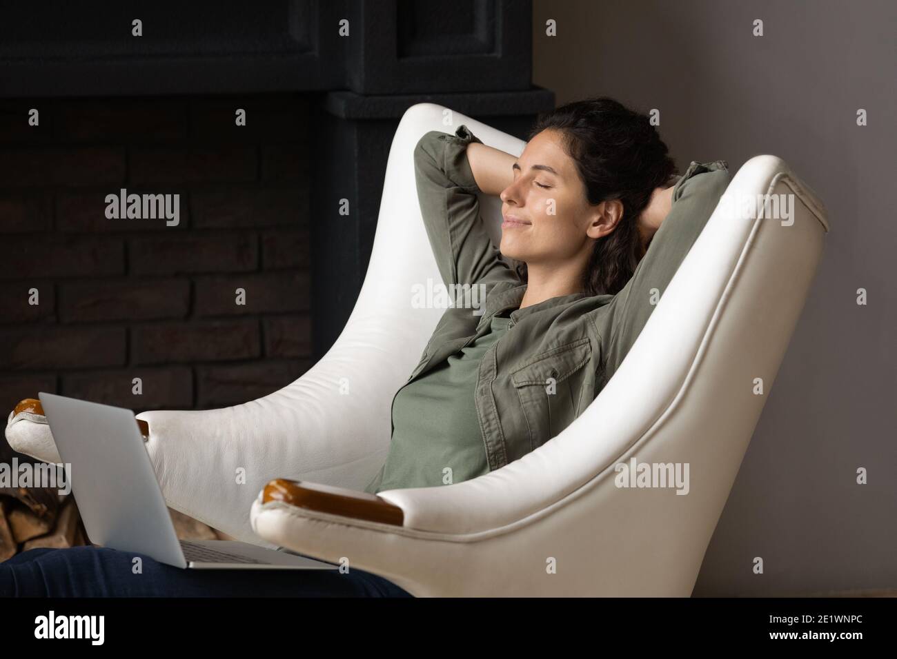 Girl sleeping in armchair hi-res stock photography and images - Alamy