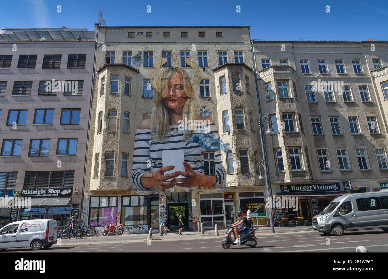 Wandbild, Schoenhauser Allee, Mitte, Berlin, Deutschland Stock Photo ...