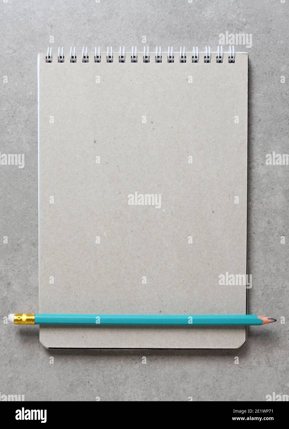 A spring notebook with a sheet of craft paper A5 with simple green ...