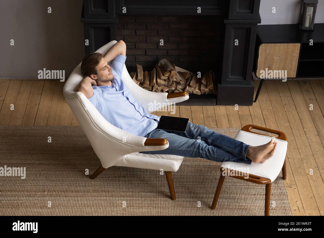 Man Asleep In Chair High Resolution Stock Photography and Images - Alamy