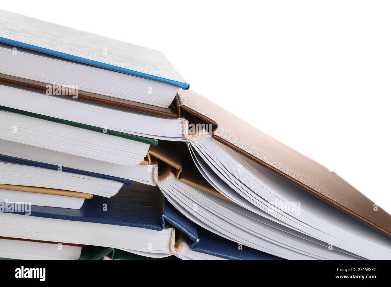 Stack of books on white background Stock Photo - Alamy
