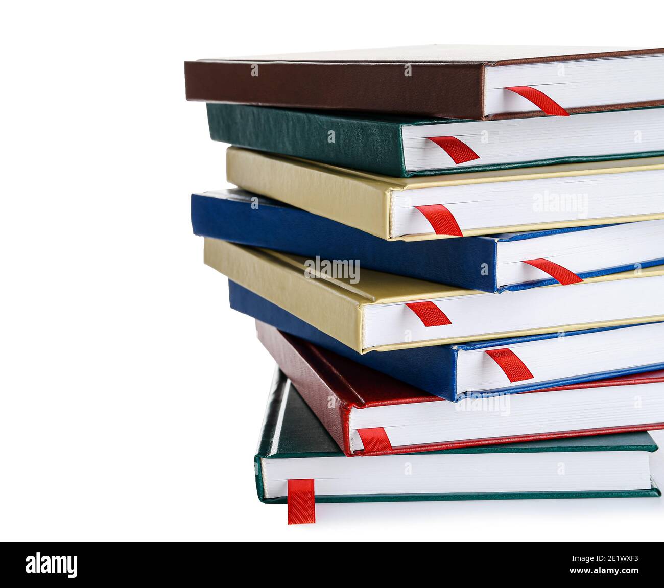 Stack of books on white background Stock Photo - Alamy