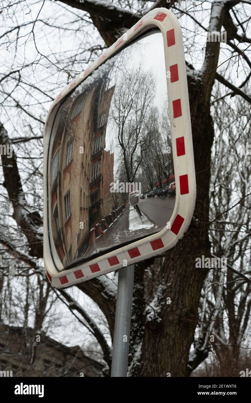 View through mirror to the road Stock Photo - Alamy