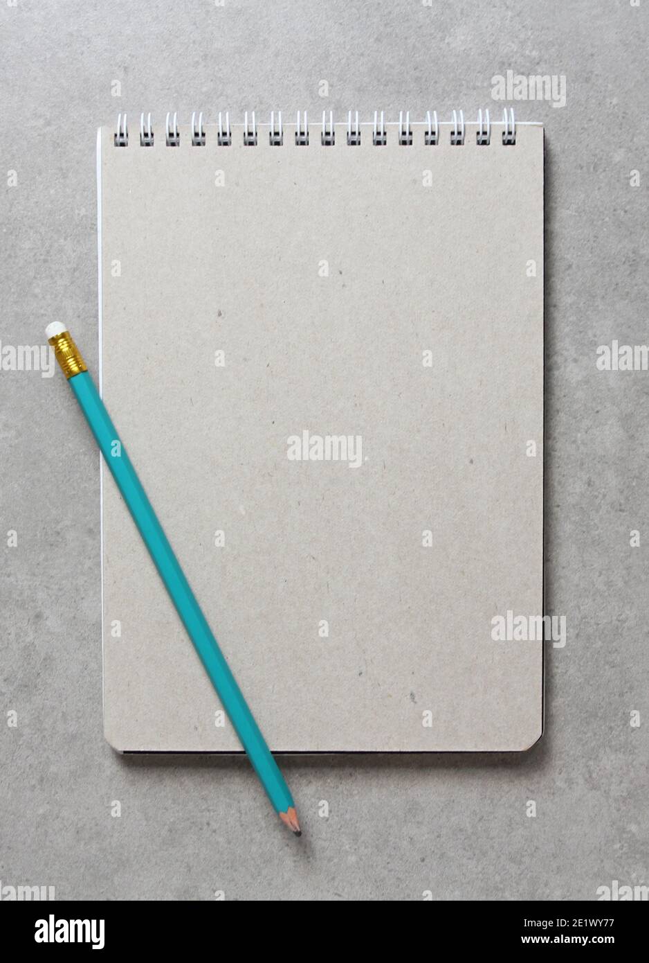 A spring notebook with a sheet of craft paper A5 with simple green ...