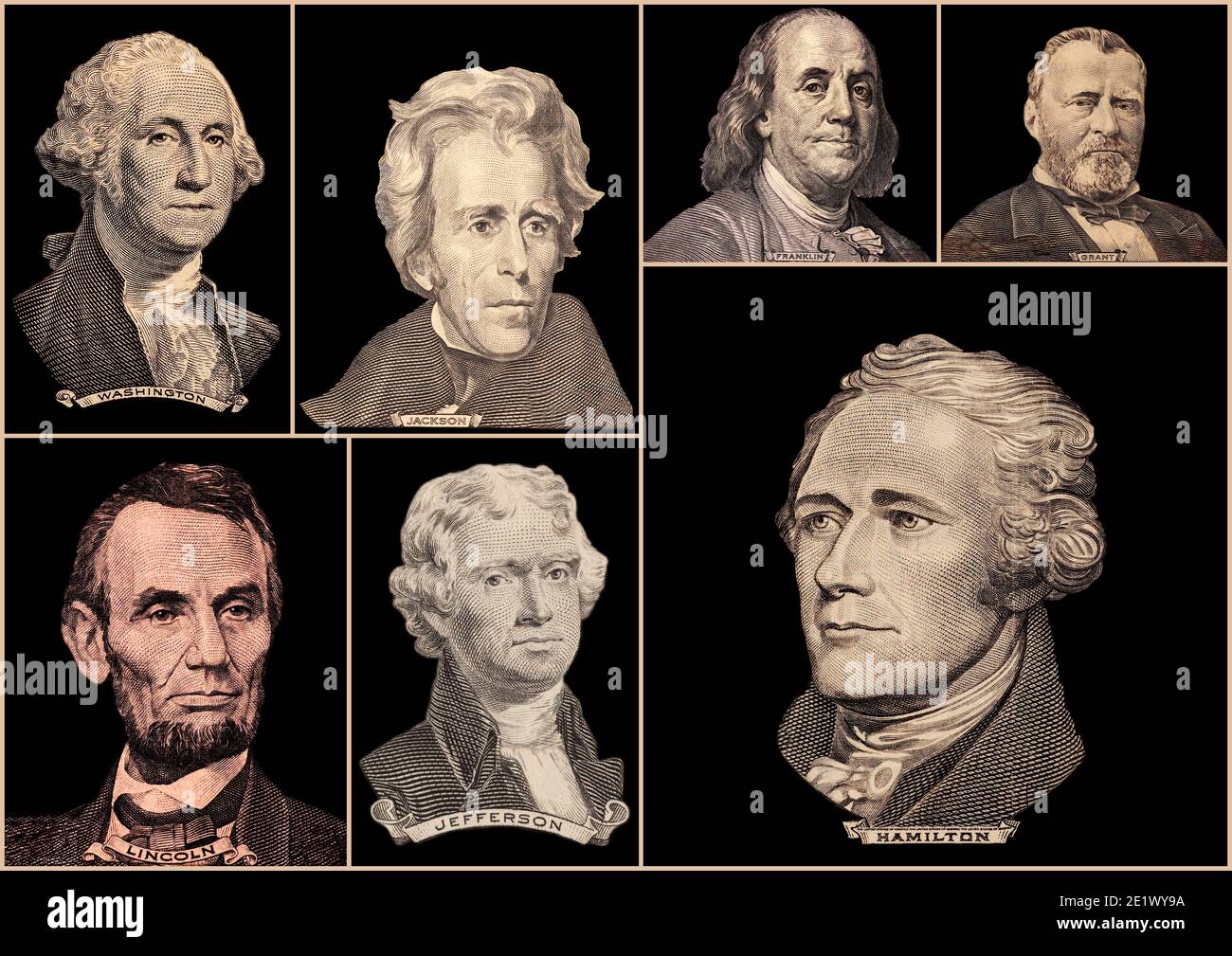 Portrait Presidents Of The United States. Collage Stock Photo - Alamy
