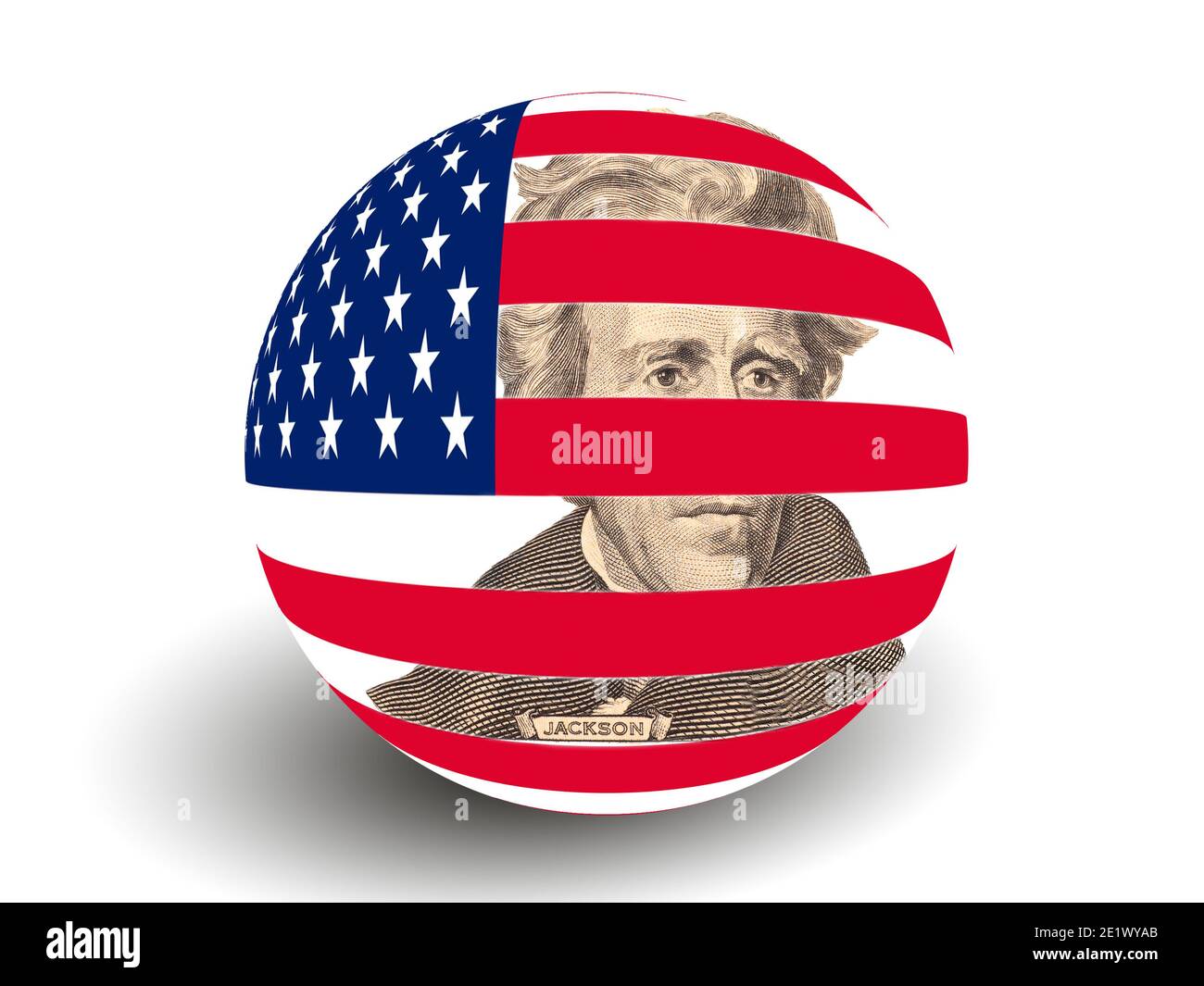 Portrait of Andrew Jackson with USA Flag Globe Stock Photo - Alamy
