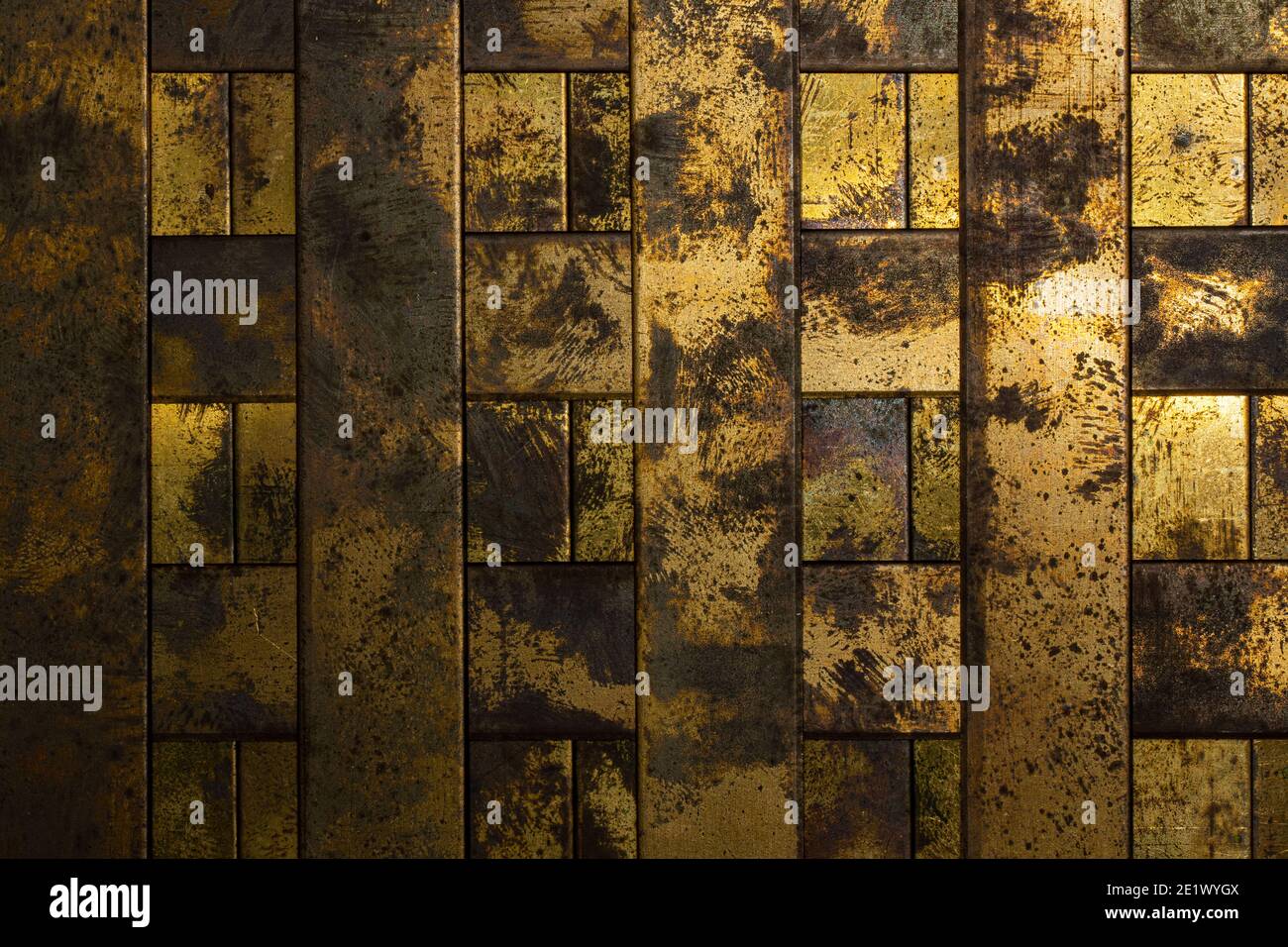 Copper bar grid grunge textured background with copy space Stock Photo ...