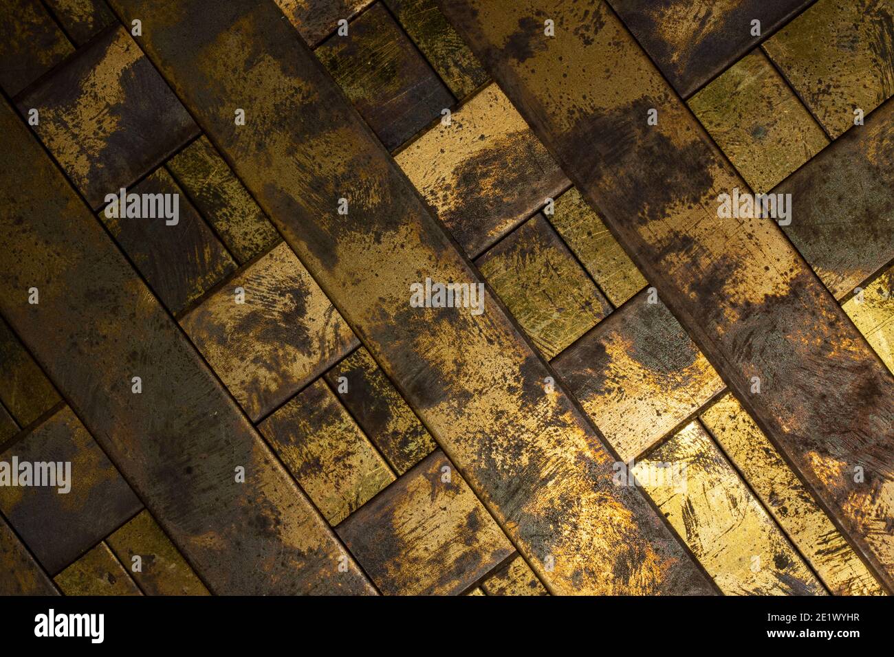 Copper bar grid grunge textured background with copy space Stock Photo ...