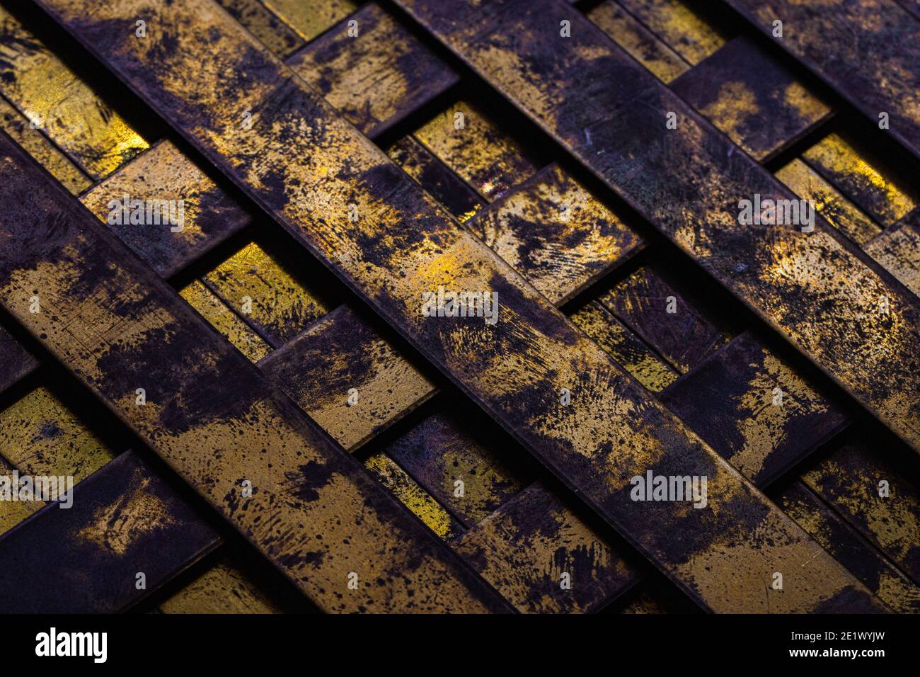 Copper bar grid grunge textured background with copy space Stock Photo ...