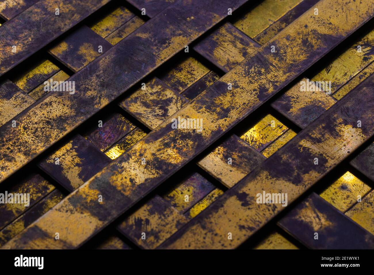 Copper bar grid grunge textured background with copy space Stock Photo ...