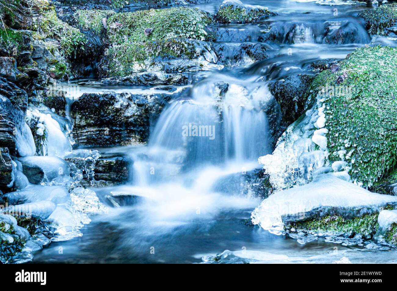 Frozen creek shot with long exposure Stock Photo - Alamy