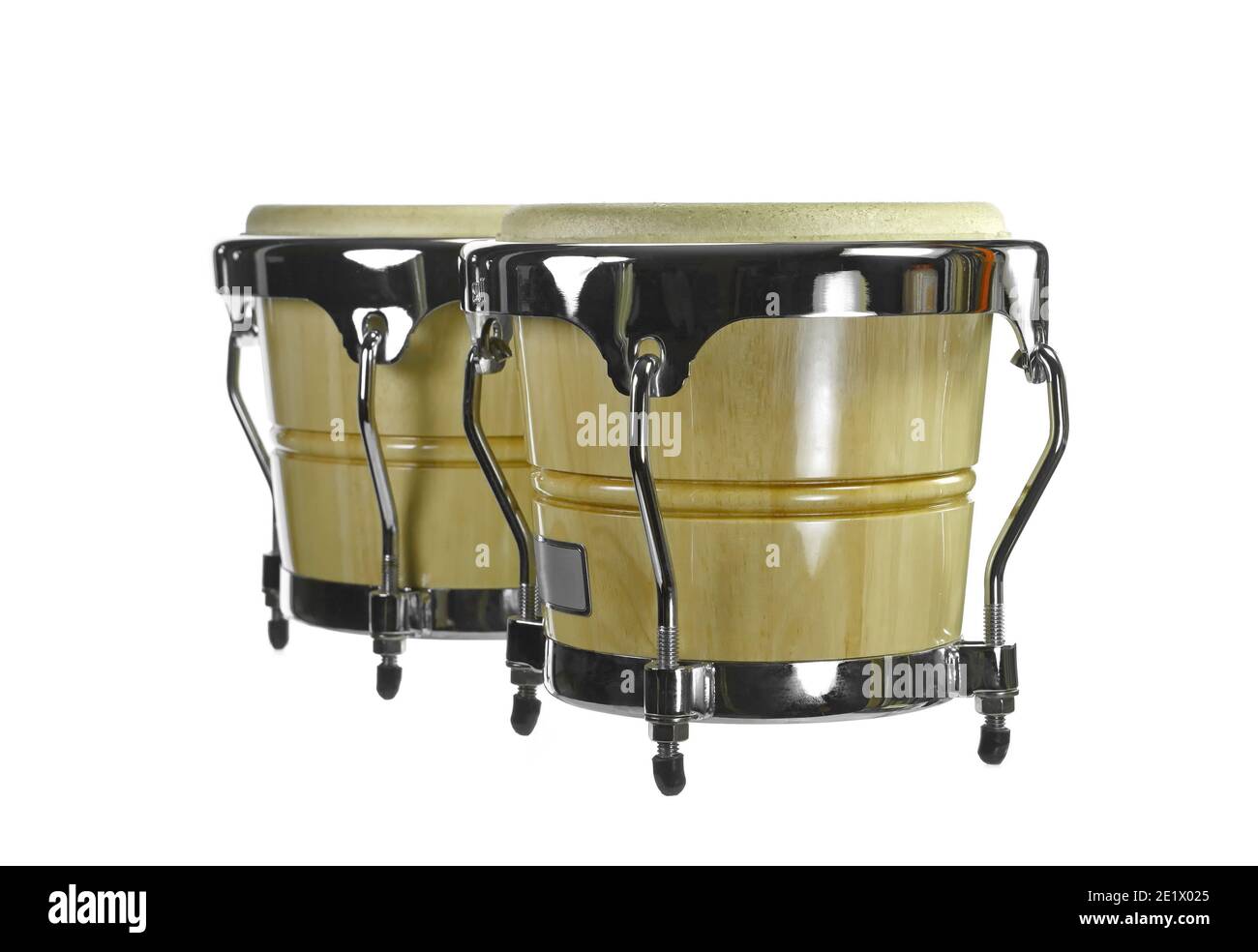 Set of Bongo Drums Isolated on white Background. Latin percussion Stock ...