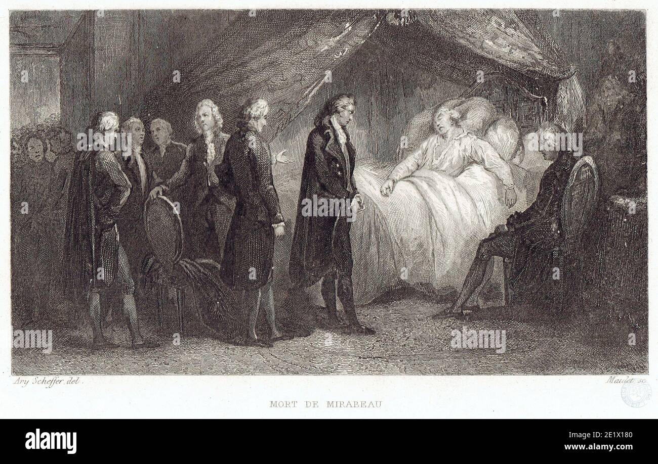 mort de Mirabeau le 2 avril 1791 Stock Photo - Alamy