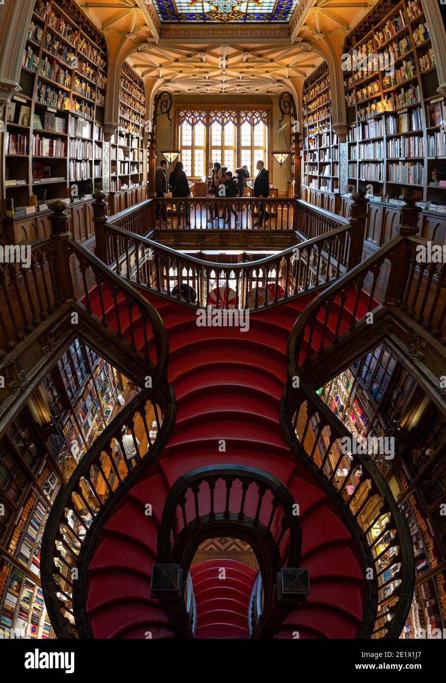 A panorama picture of the iconic Lello Bookstore in Porto Stock Photo ...