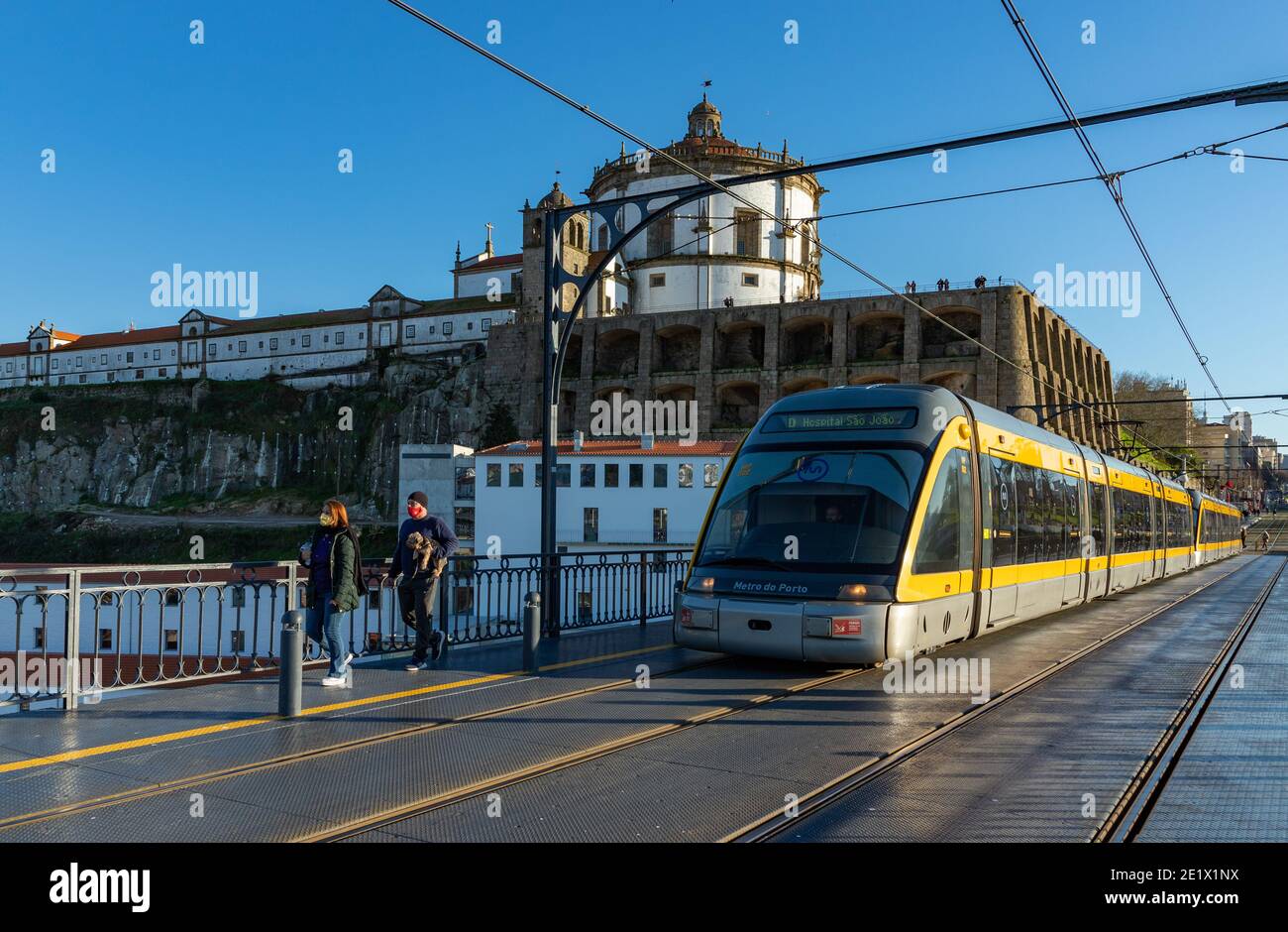 A picture of the Metro do Porto (Porto Subway) riding on top of the ...
