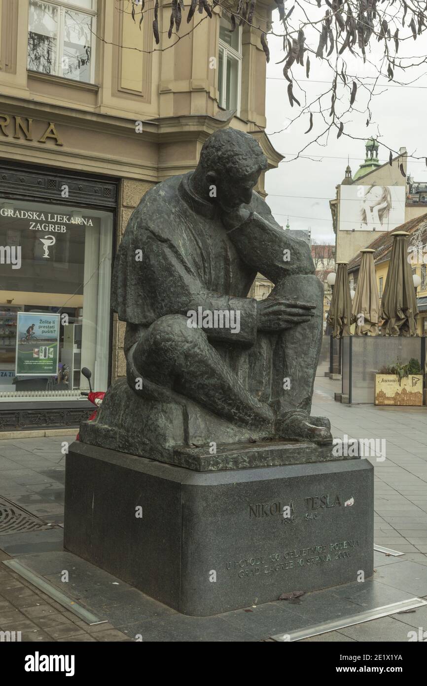 Nikola Tesla monument Stock Photo - Alamy