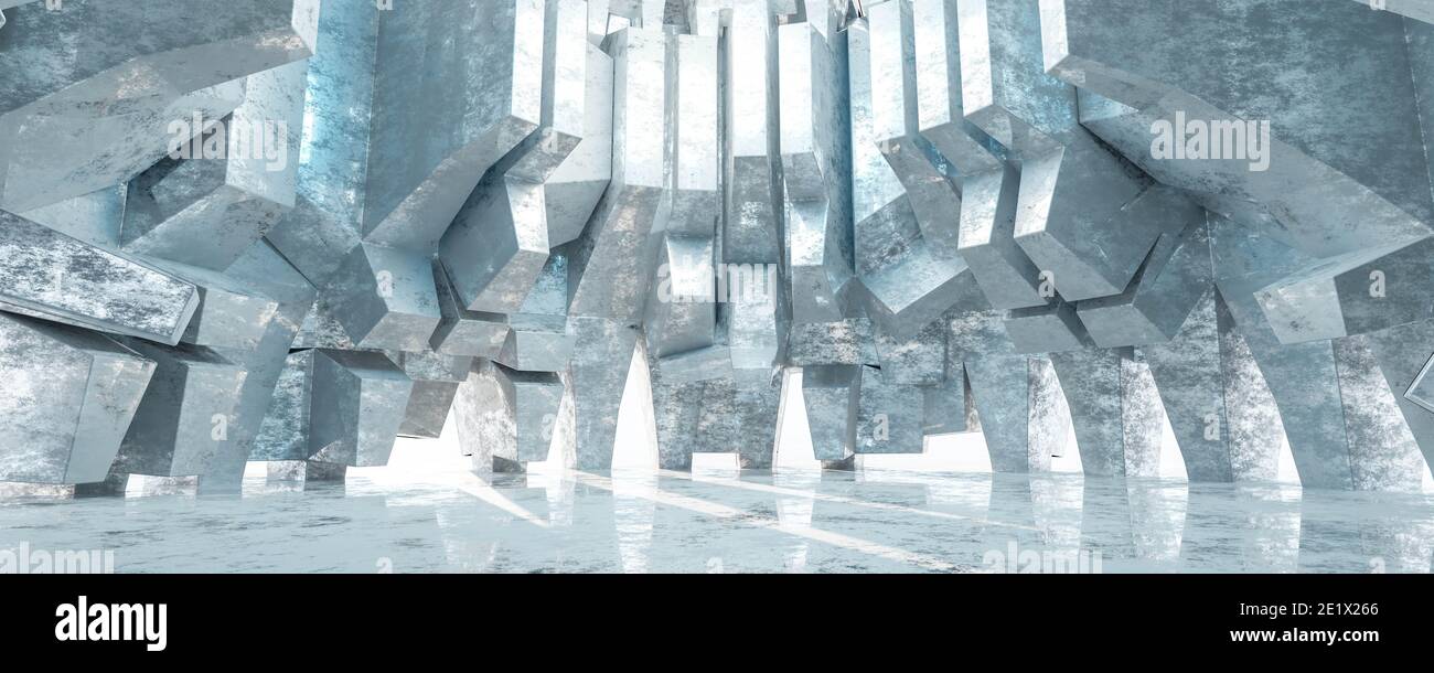 abstract futuristic fantasy building architecture interior 3d render ...