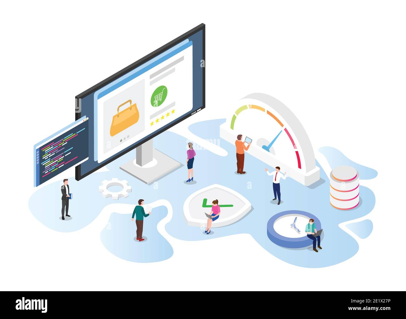 website loading page speed concept with modern isometric or 3d style ...