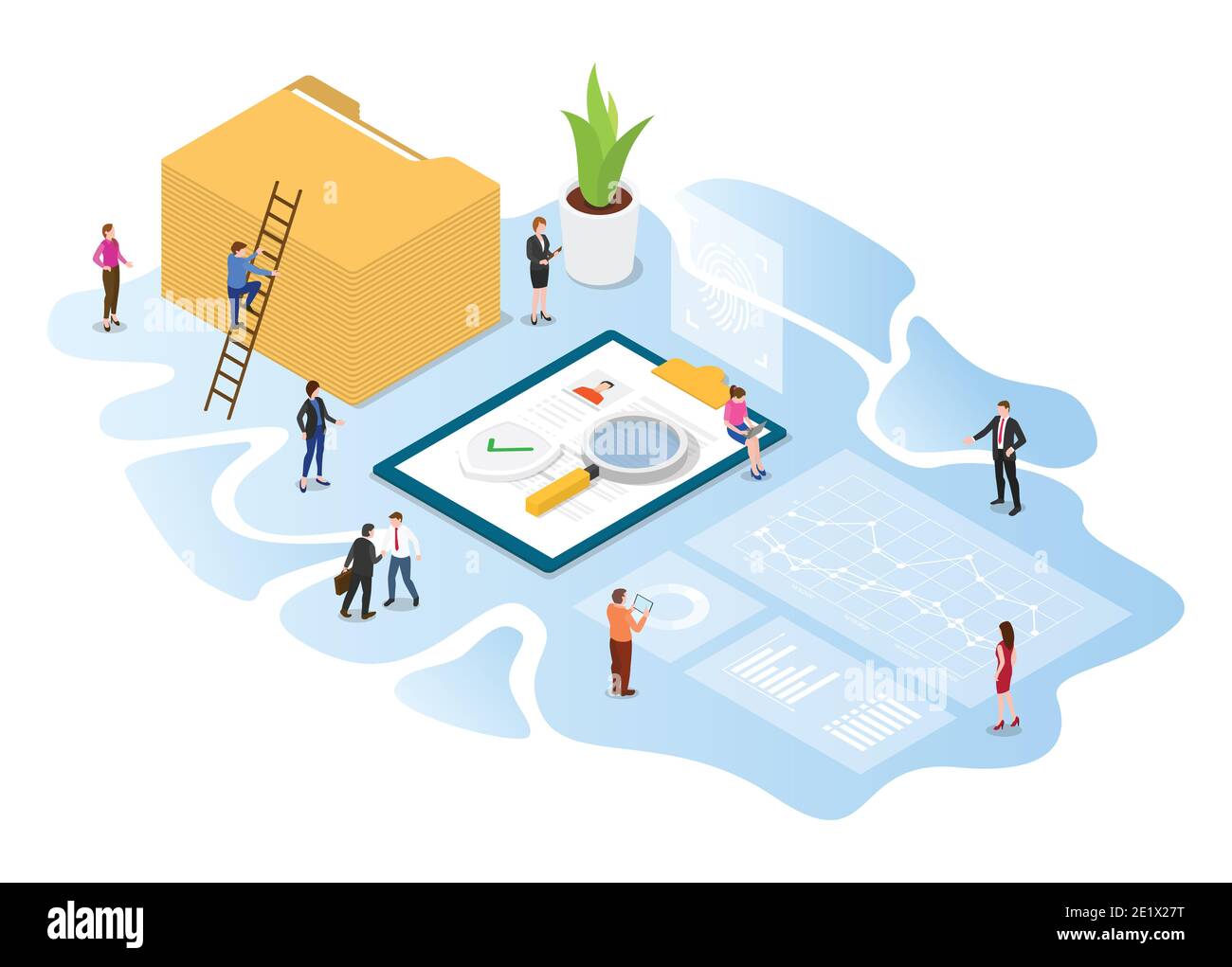 kyc know your customer concept with modern isometric or 3d style vector ...