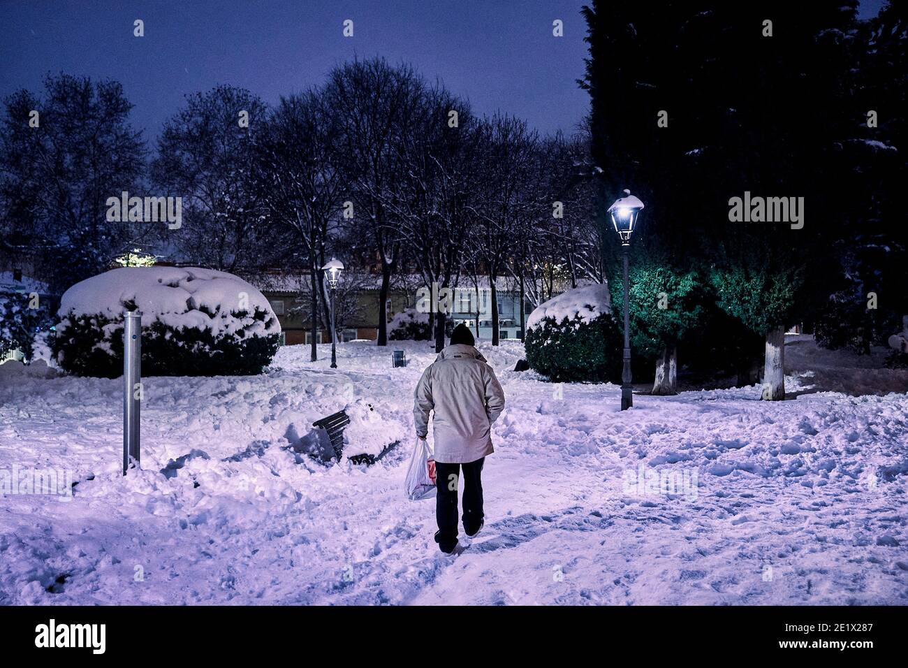The storm Filomena leaves several inches of snow on January 09, 2021 in ...