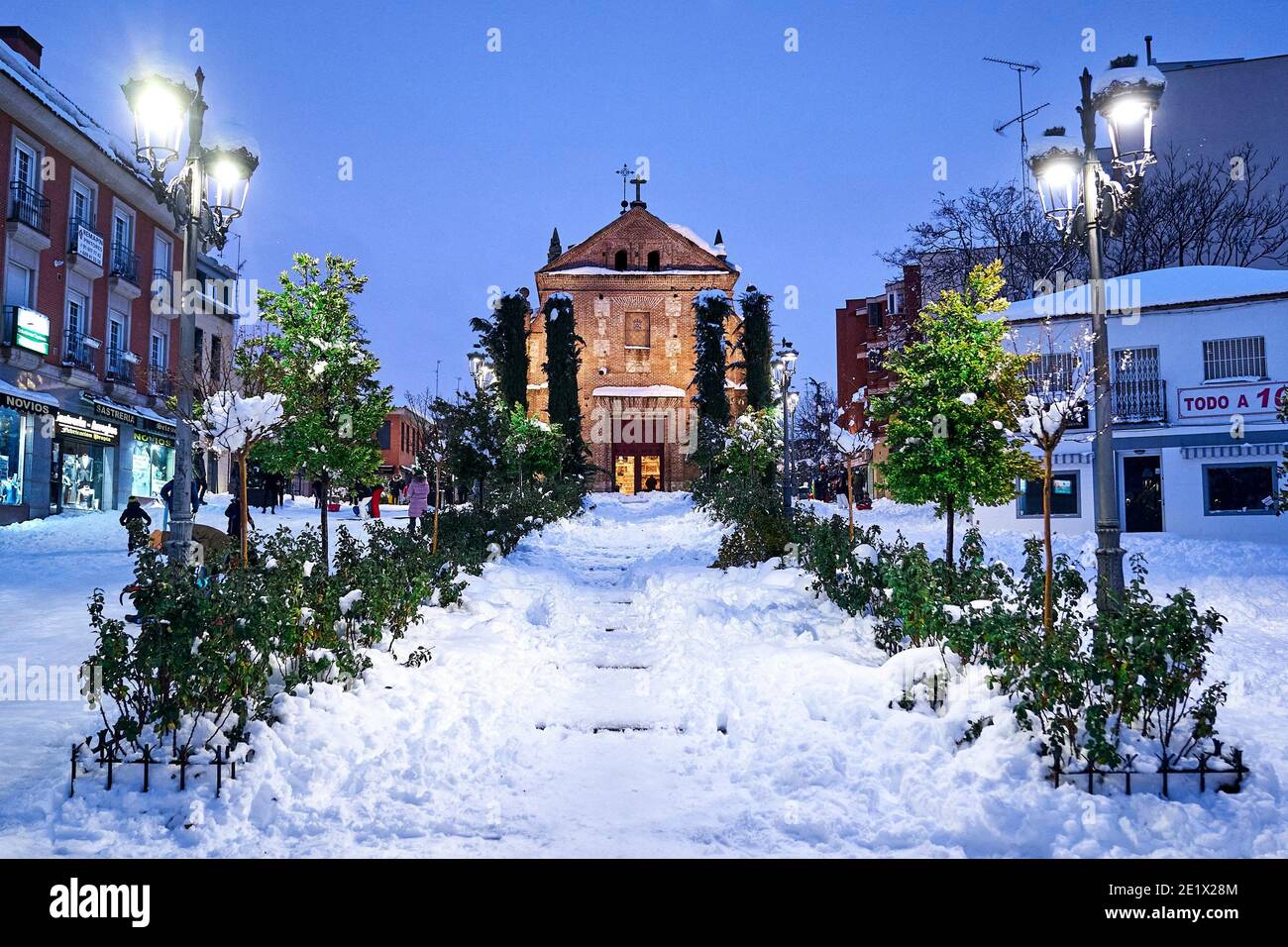 The storm Filomena leaves several inches of snow on January 09, 2021 in ...