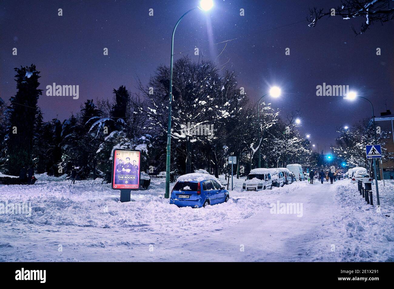 The storm Filomena leaves several inches of snow on January 09, 2021 in ...