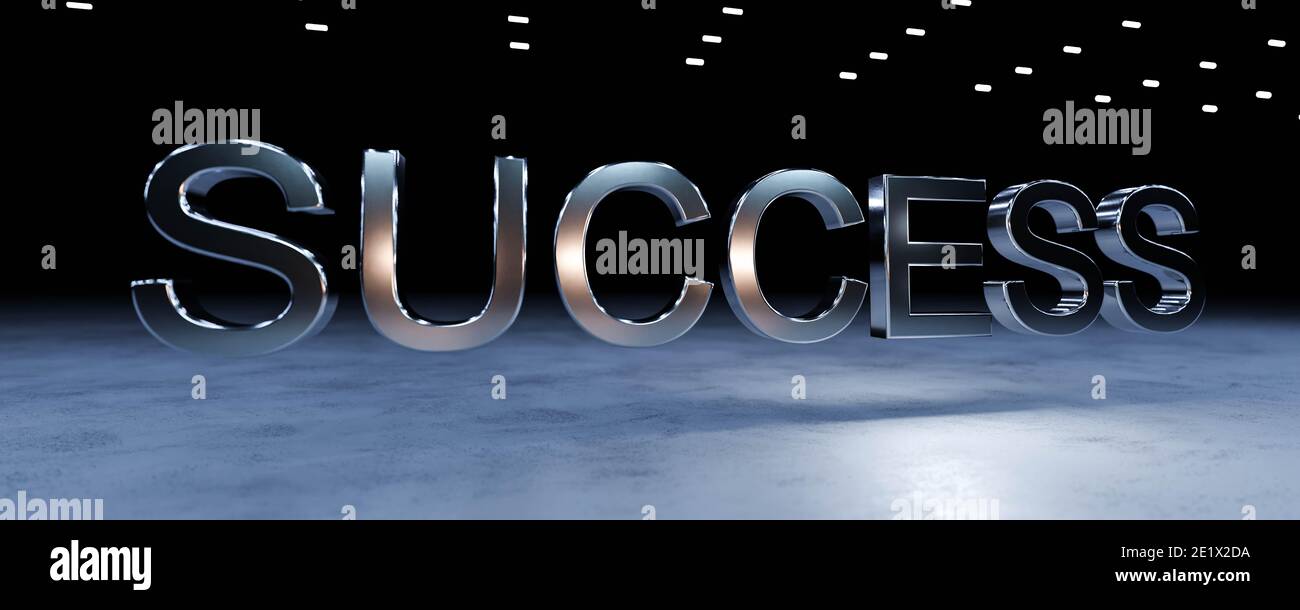 success letters with reflections success business challenge concept ...