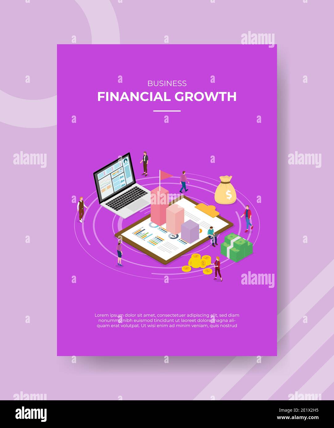 financial growth concept for template banner and flyer for printing ...