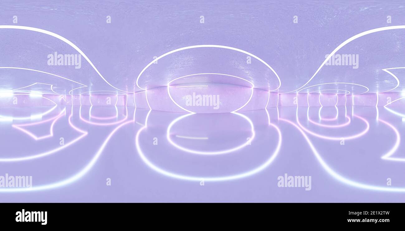 360 panorama vr hdr style hall white room 3d render illustration with ...